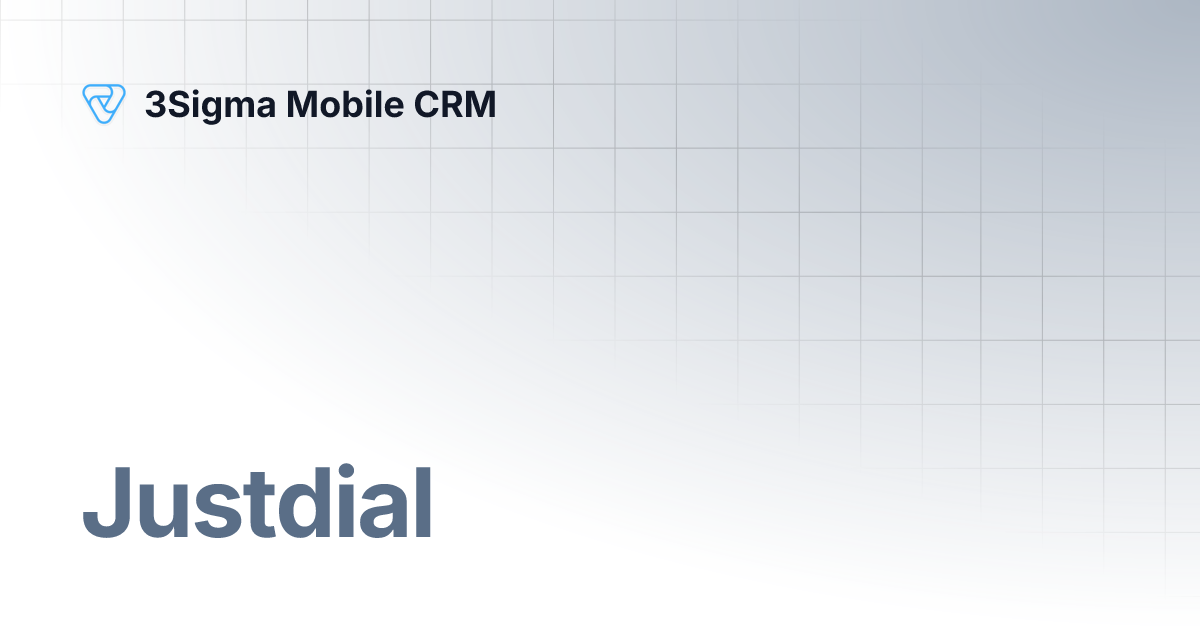 Justdial | 3Sigma Mobile CRM